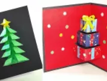 贺卡教程:漂亮的立体圣诞贺卡,做法超简单,圣诞节不愁礼物啦