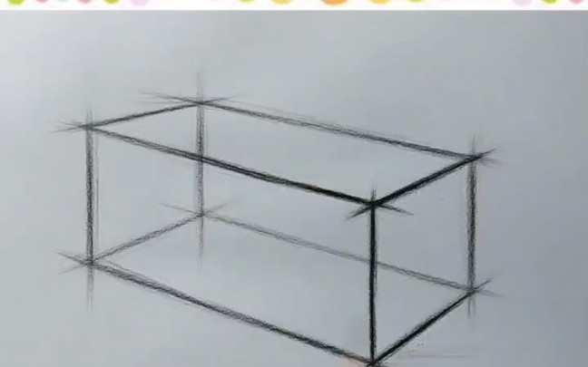 [素描] 素描几何体初级入门学习课,教你用素描两点透视原理画长方体的...