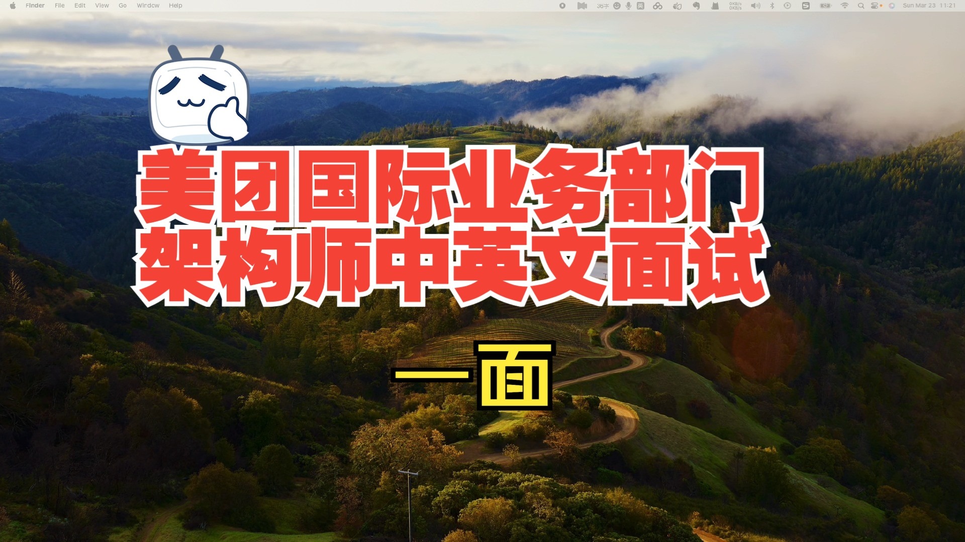 美团国际业务部门架构师中英文面试(一面)