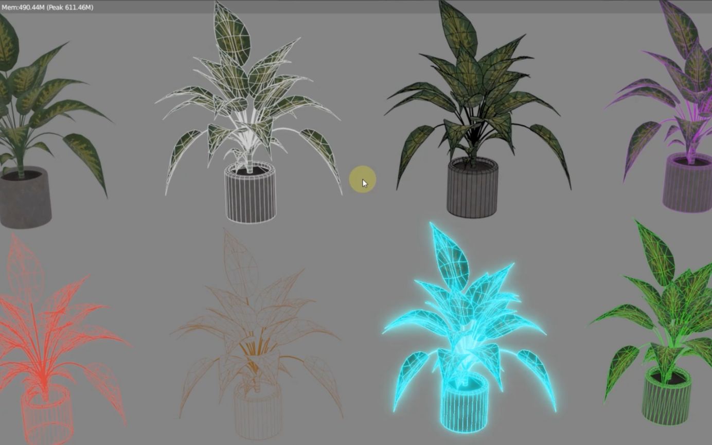 blender简单灵活的方法渲染模型线框