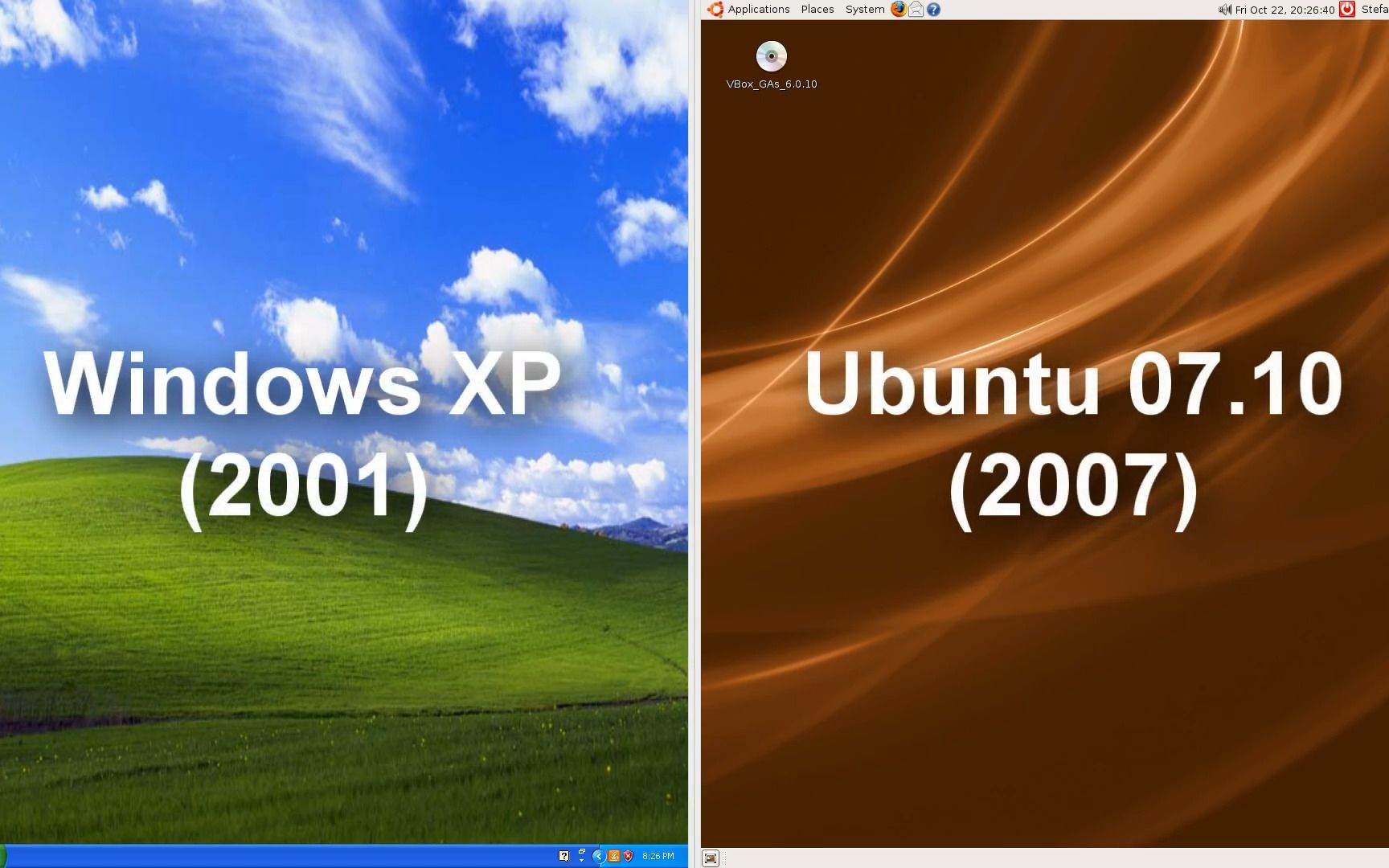 Windows XP 与 Ubuntu 07.10 用户界面比较