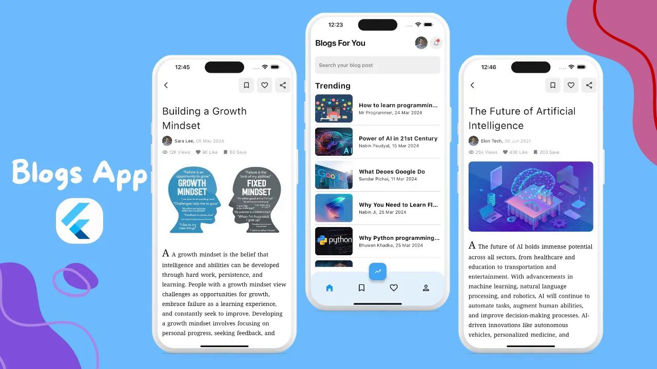 Flutter - 博客应用 UI| 精美Flutter UI设计教程