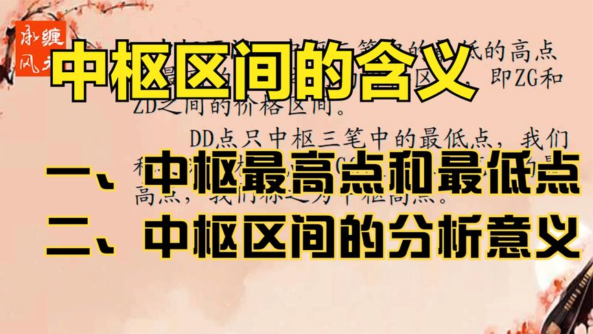 缠论第三十一课:中枢区间的含义及其分析的意义
