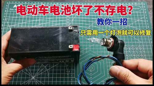 电动车电瓶不存电?1个灯泡零成本修复,修车师傅不会告诉你的妙招!