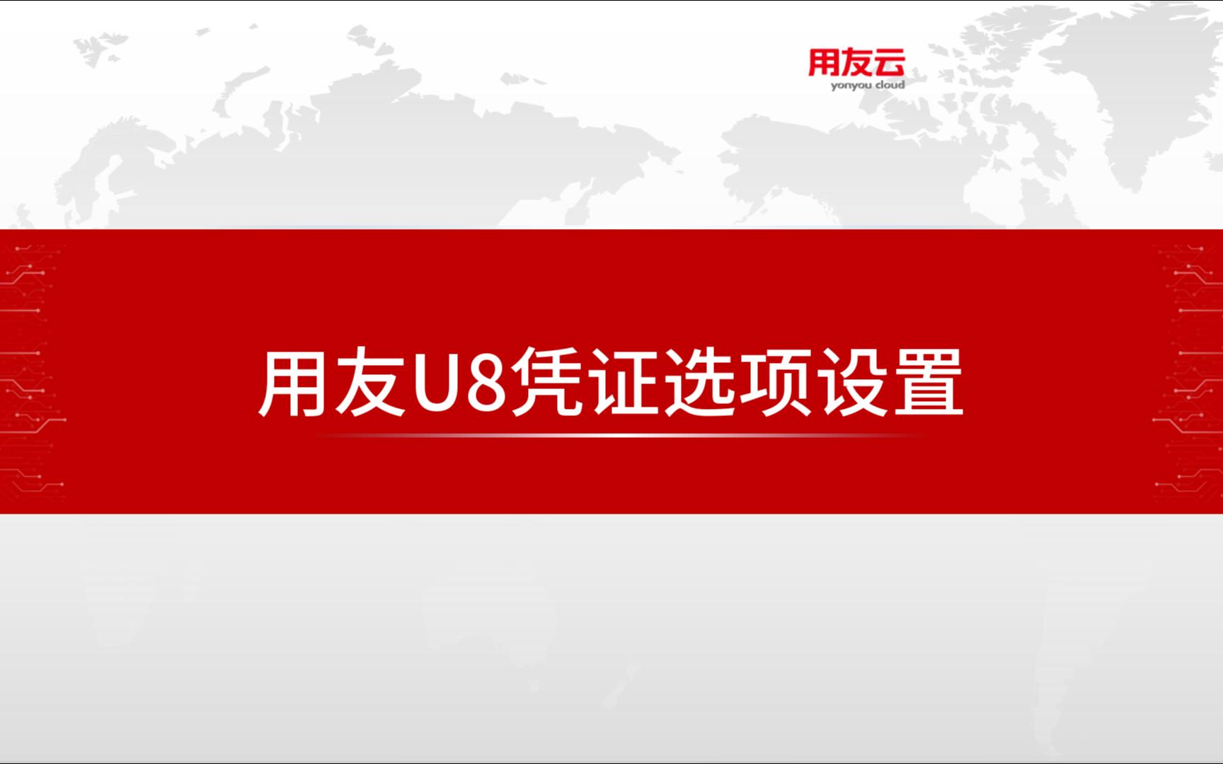 用友U8凭证选项设置