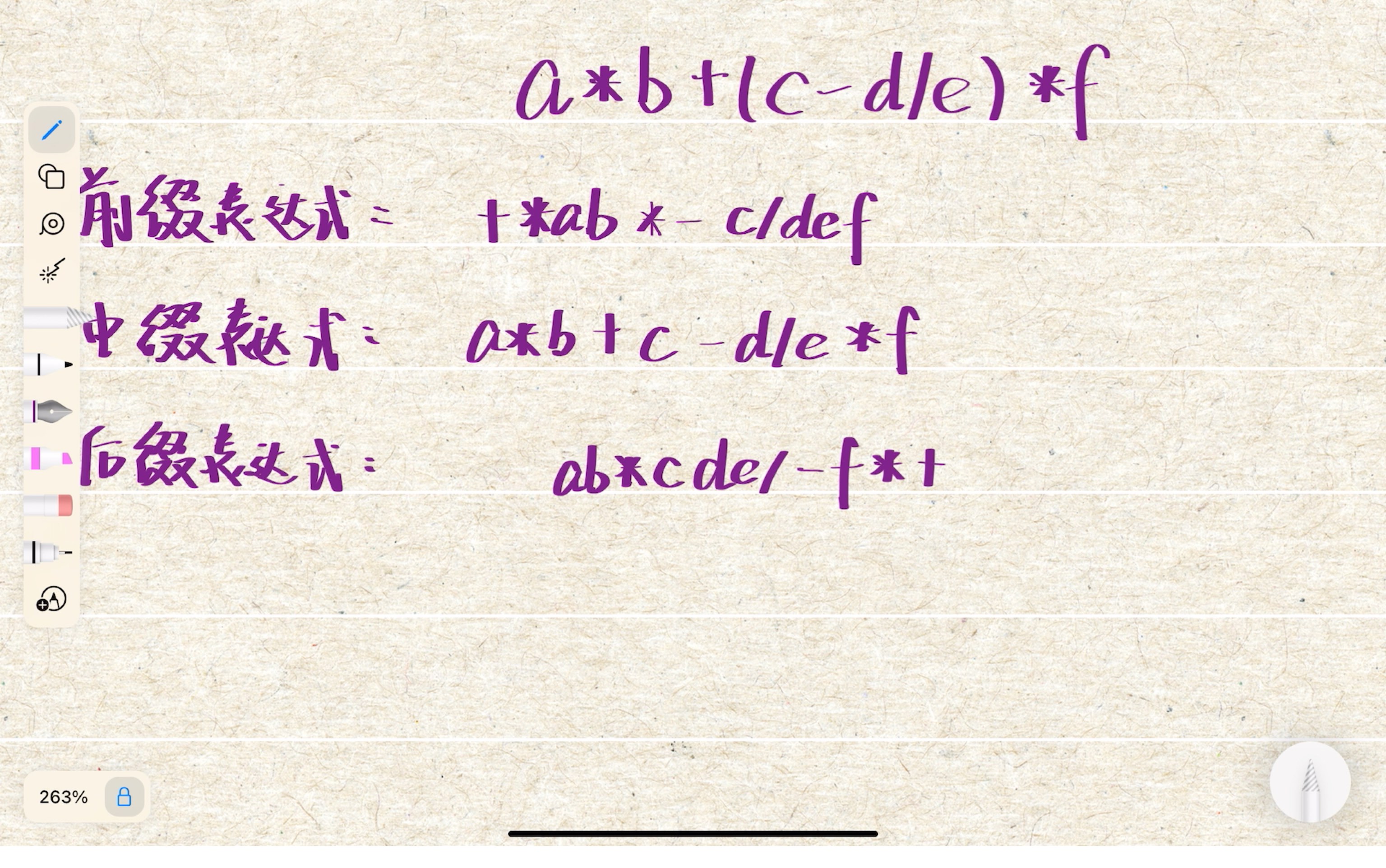 数据结构 前缀中缀和后缀表达式