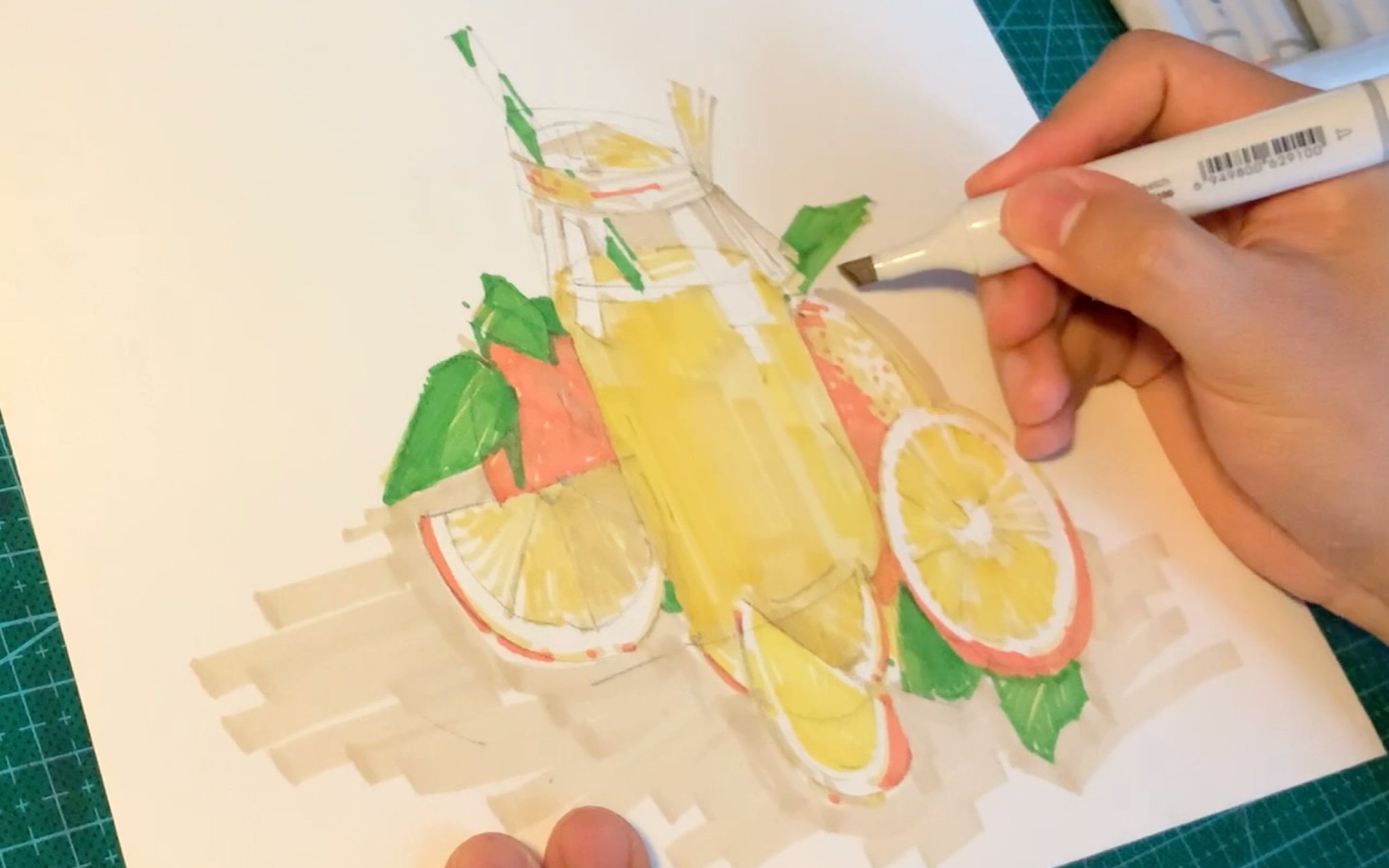 马克笔速写夏日饮品