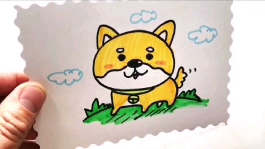 简笔画,可爱的小狗画法