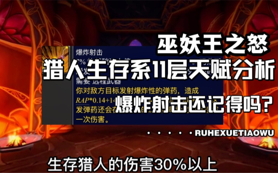 魔兽世界:巫妖王之怒猎人生存系11层天赋分析,爆炸射击前期最强