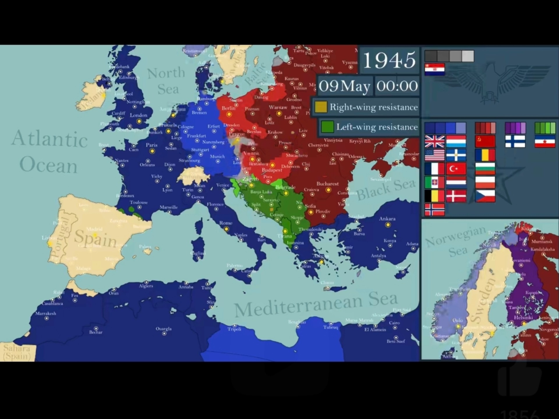 【历史地图】第二次世界大战各个战场 1931-1945