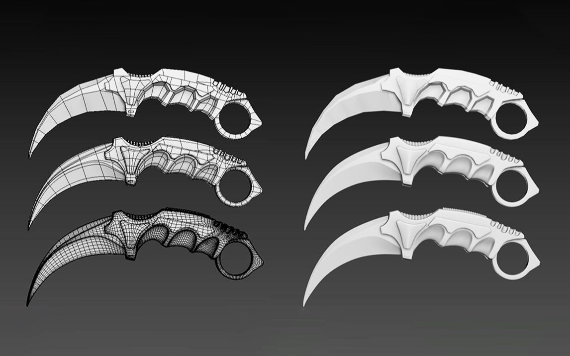 ...简单小刀武器建模,新手入门案例讲解,次世代武器建模全流程教学