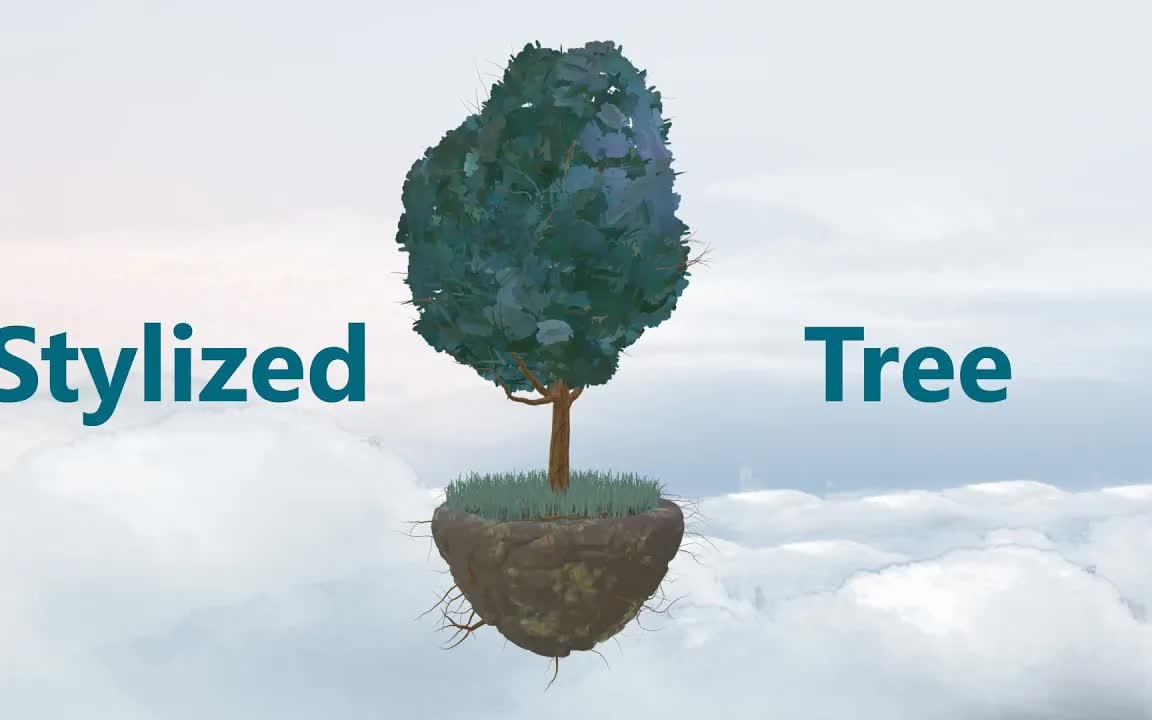 Blender中文版插件Mtree 教程带有 Mtree 插件的简单程式化树Blender