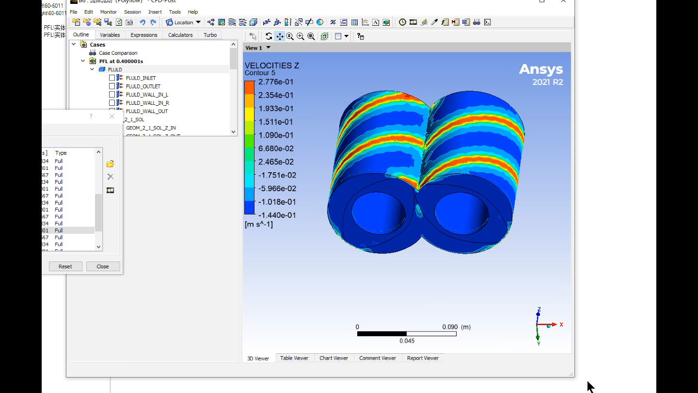 Polyflow双螺杆挤出仿真,粒子轨迹跟踪,停留时间分布