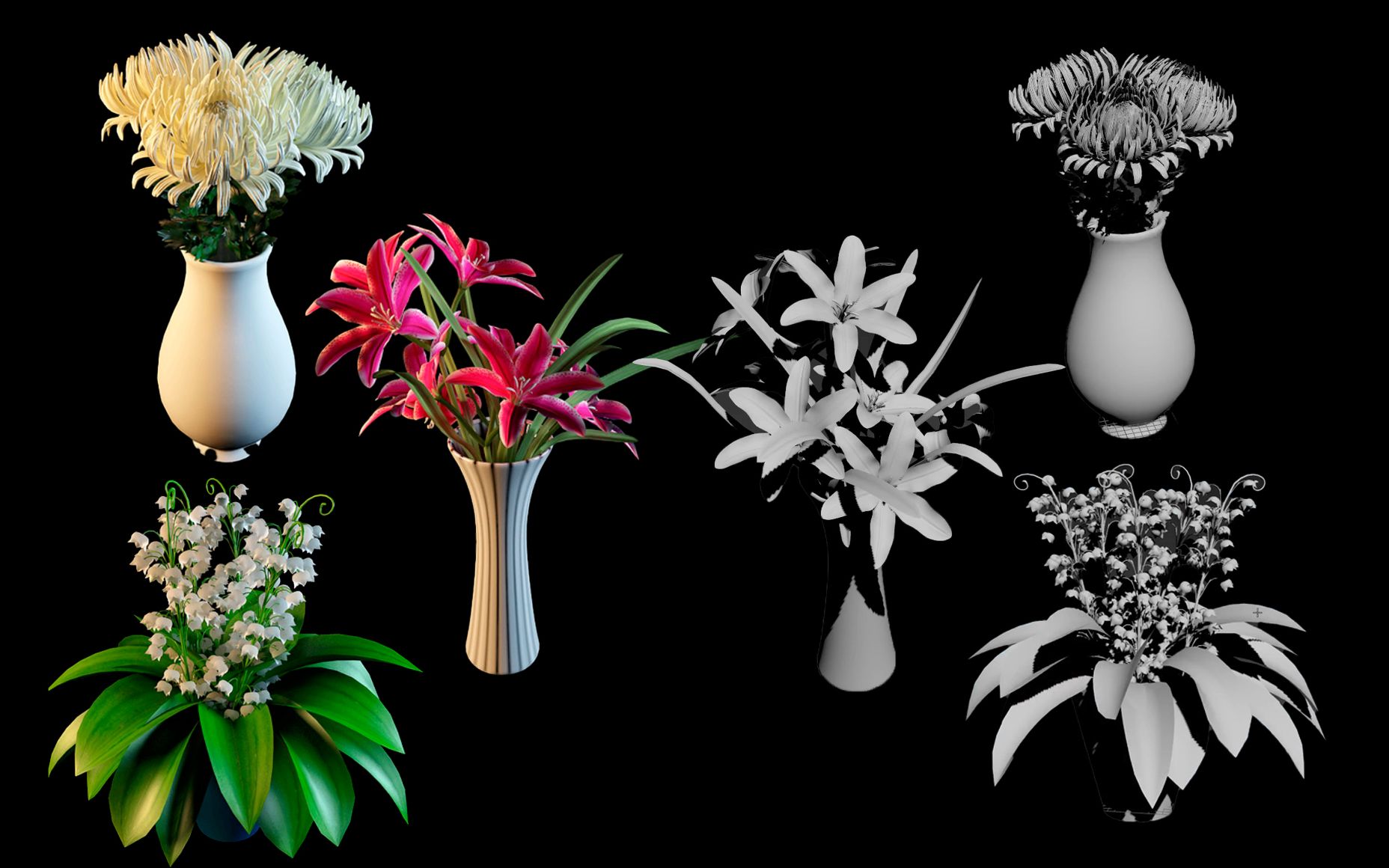【3DMAX/MAYA】3D建模新手必备的36款好看的植物模型,白嫖福利,...