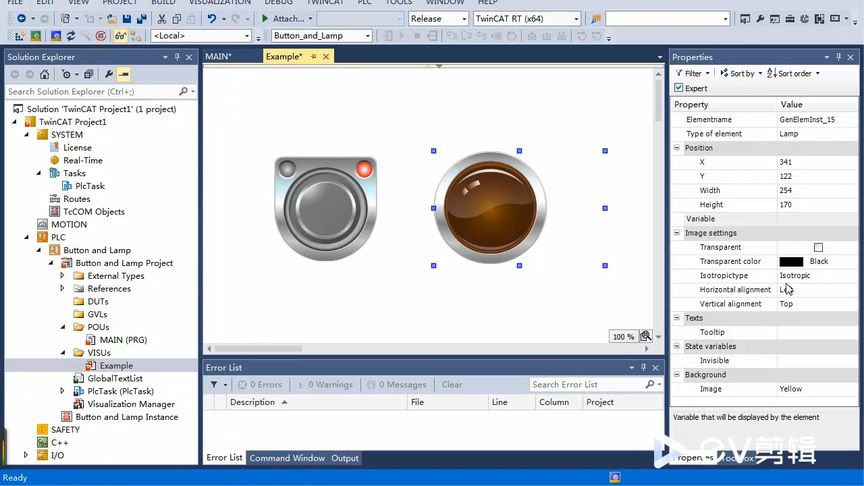 倍福PLC-Twincat3.0HMI-制作按钮控制小灯
