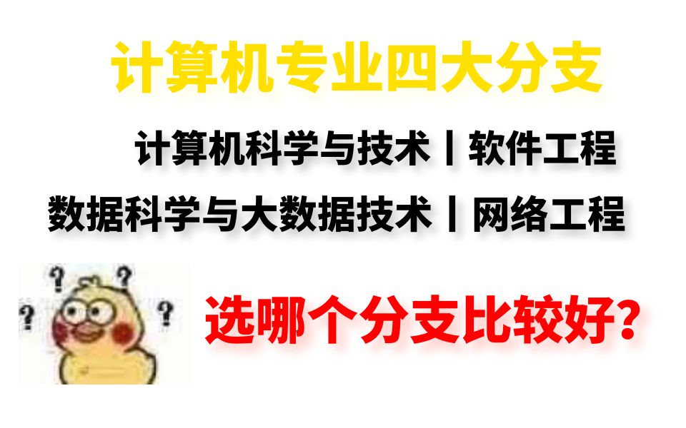计算机专业有四个分支,计算机科学与技术,软件工程,网络工程,数据科学...