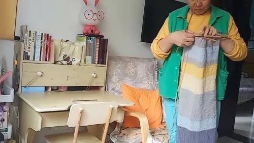 非常奇怪的收针非常独特的织法非常松软舒适的围巾脖套