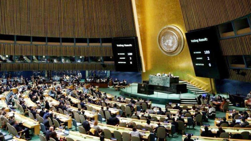 联合国会议上,美国投出史无前例的反对票,只有一个国家敢跟风