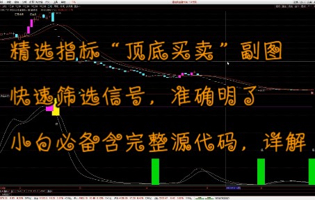 精选指标“顶底买卖”副图快速筛选信号,准确明了小白必备含完整源...