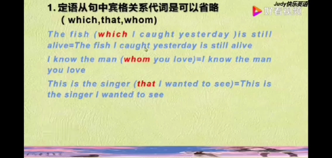 定语从句中可以省略的关代