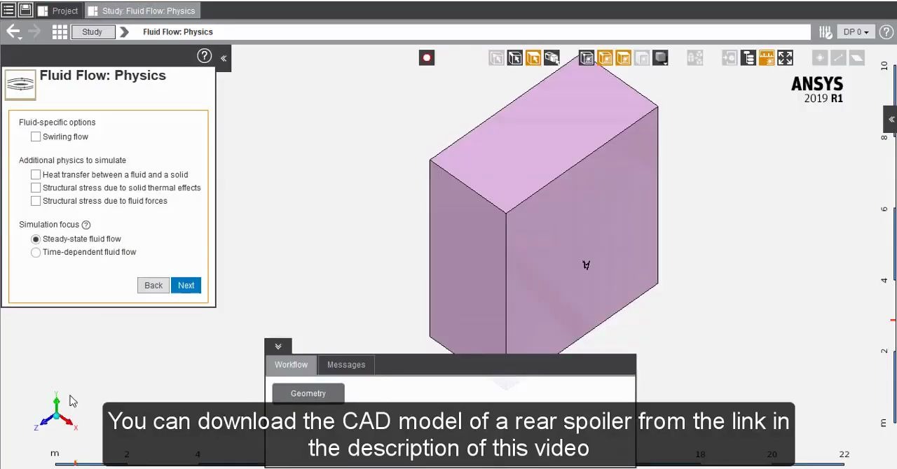 ANSYS AIM后扰流板流体流动 ,需要更多相关视频课程的,可联系...