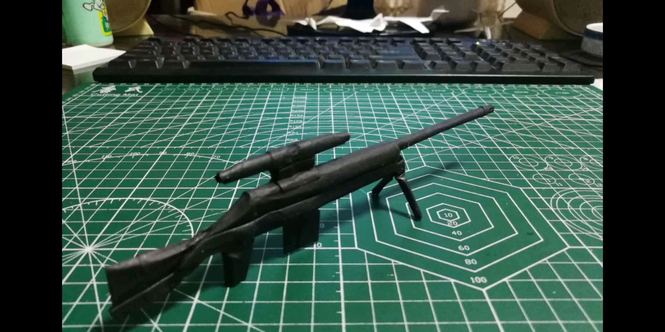 【折纸狙击枪】一张纸纯折的狙击枪(原创)。