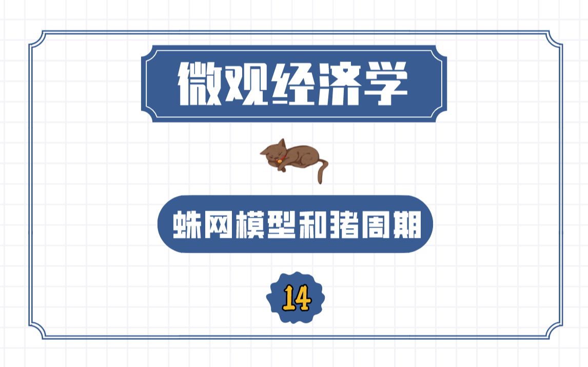 【微观经济学】蛛网模型和猪周期