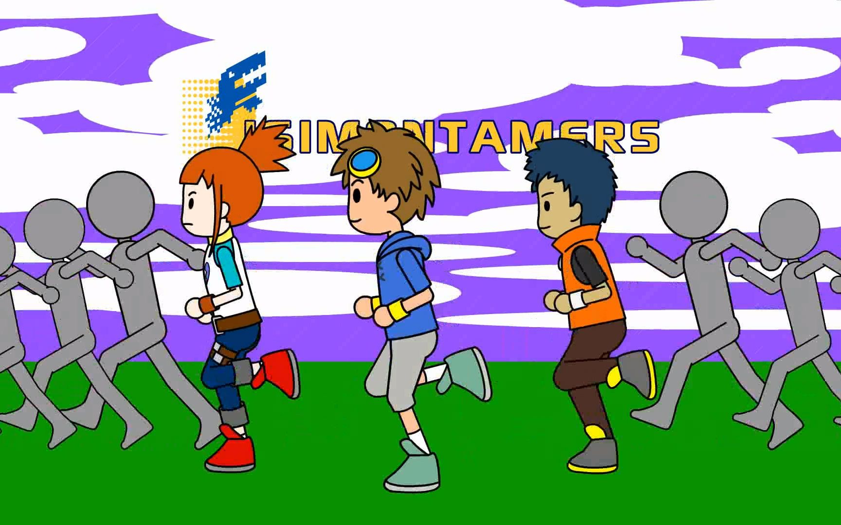 【学动画N年】四个礼拜神还原?!数码宝贝03 驯兽师之王 flash还原OP ...