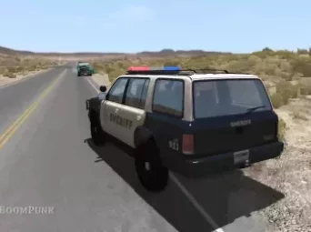BeamNG模拟汽车警察卡车碰撞