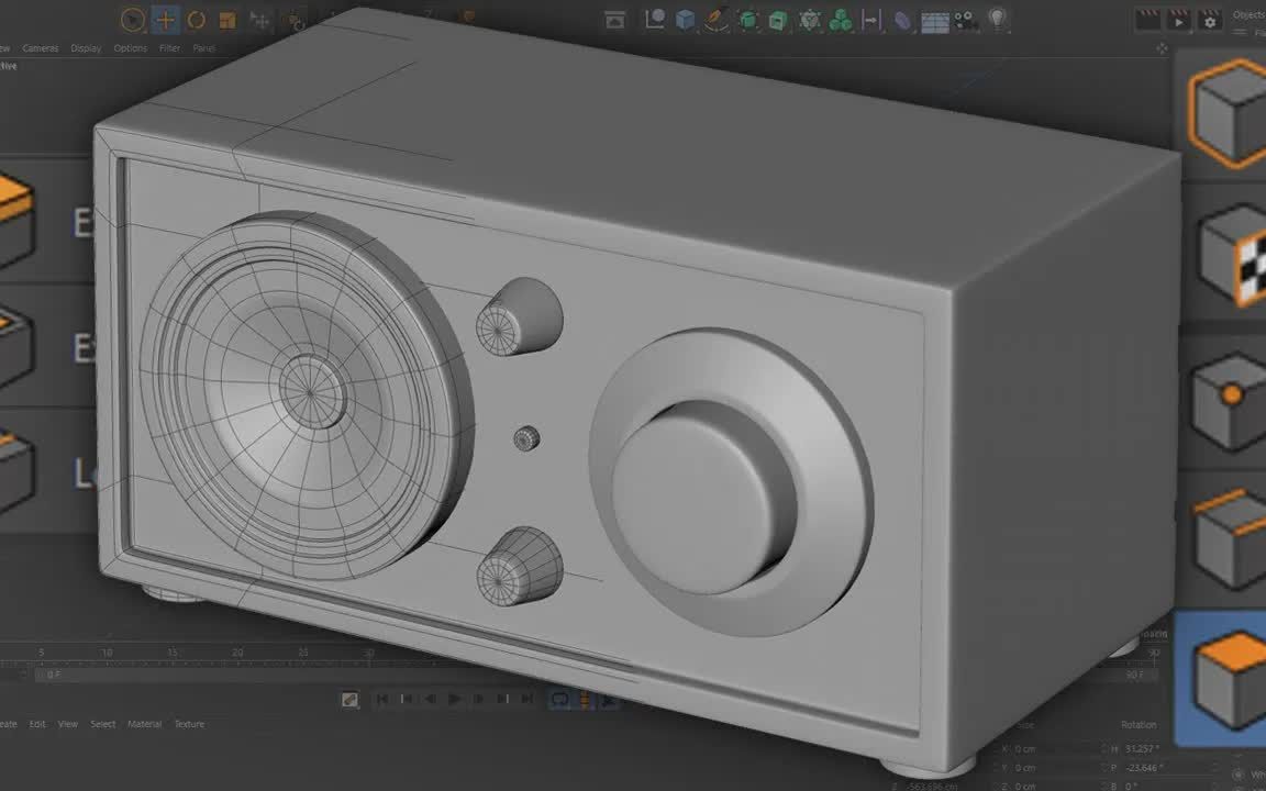C4D产品设计音响建模