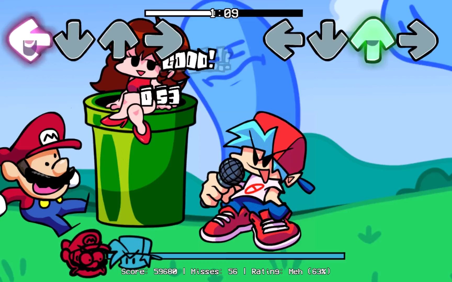 FNF生草模组,VS速通马里奥,全流程