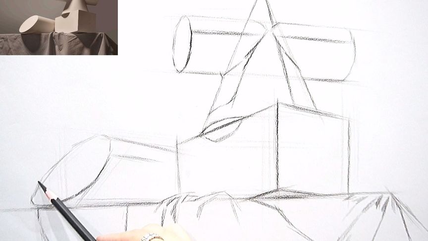素描几何体组合作画步骤1