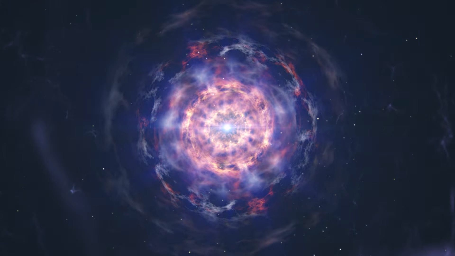 恒星 中子星碰撞中子星发生千新星爆炸动画演示