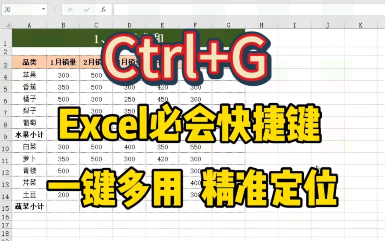 Ctrl+G,Excel里又一个必会快捷键,分享五种常用用法