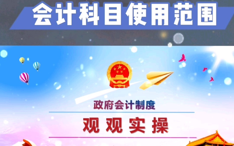 政府会计科目使用范围