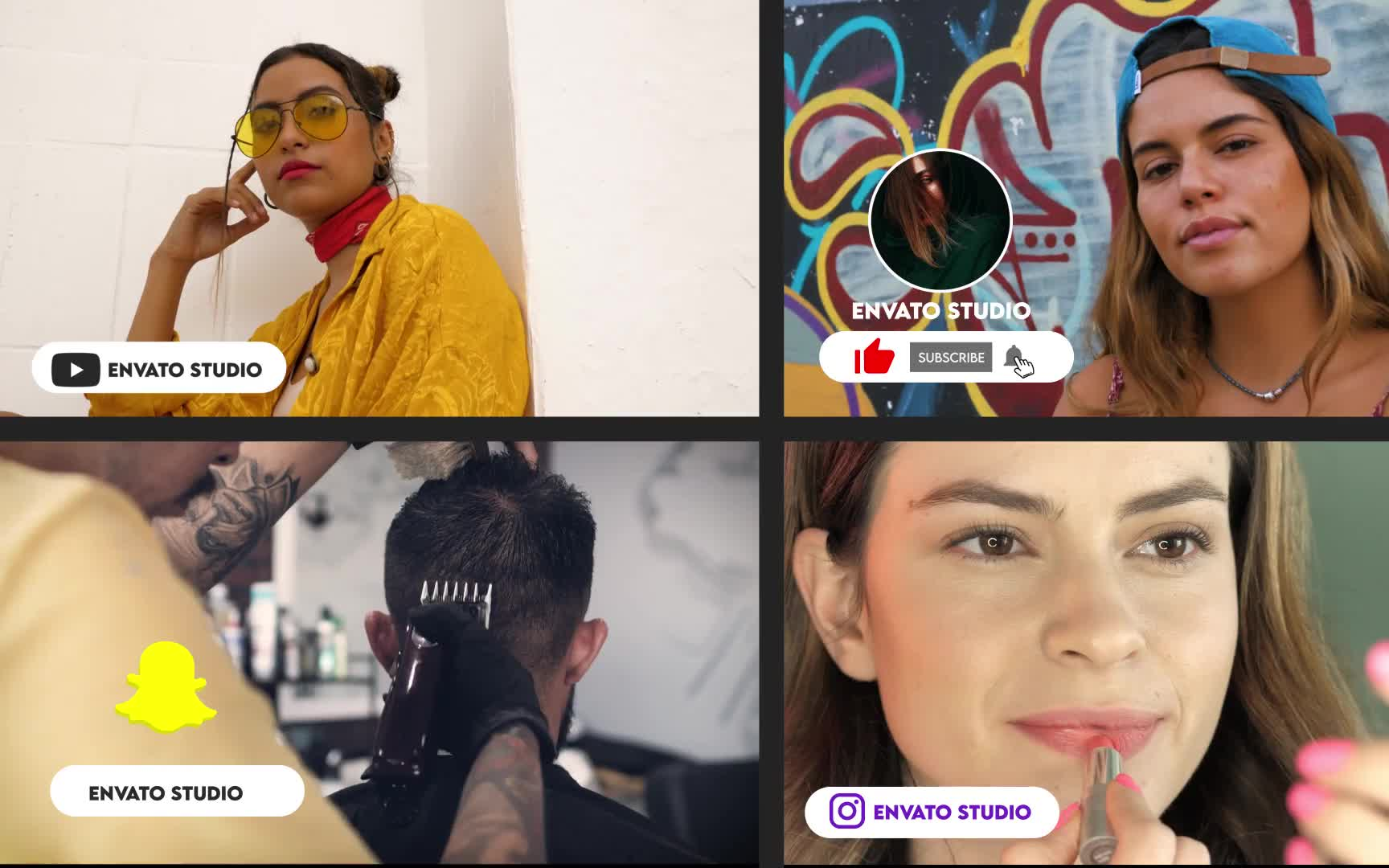 AE模板-抖音结尾头像模板YouTube视频结尾模板引导点赞关注视频...