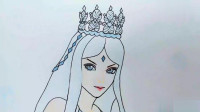 精灵梦叶罗丽冰公主简笔画,小朋友都很喜欢