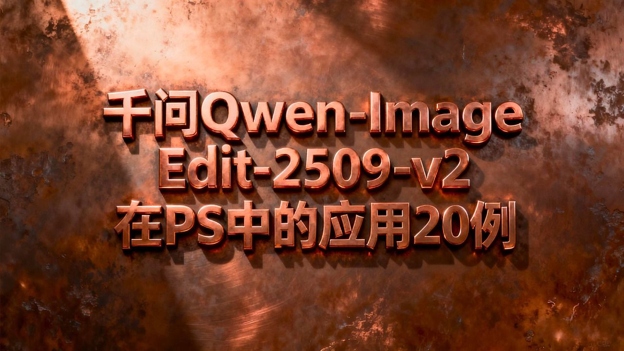 最新版PS脚本插件-千问Qwen-Image-Edit-2509-v2.0使用教程20例,...