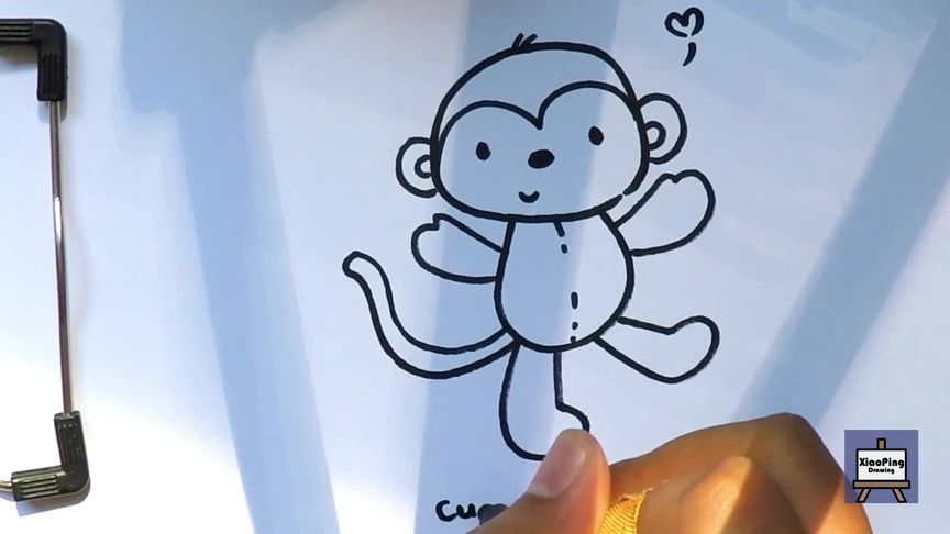 儿童简笔画教学:画一只可爱的小猴子,一看就会画非常简单