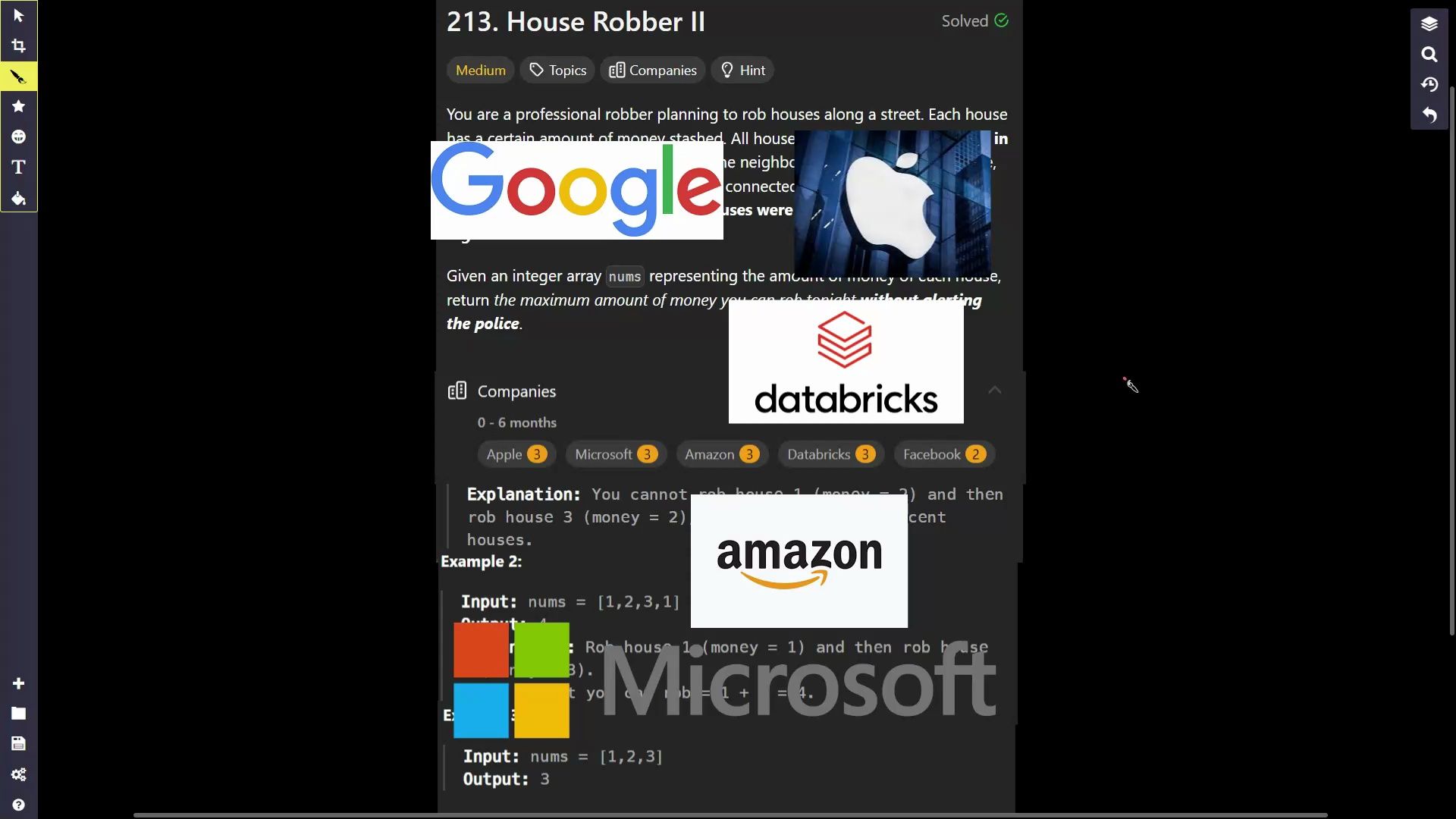 谷歌面试真题 力扣Leetcode 213. 打家劫舍 II