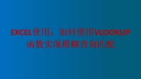 EXCEL使用: 如何使用VLOOKUP函数实现模糊查询匹配
