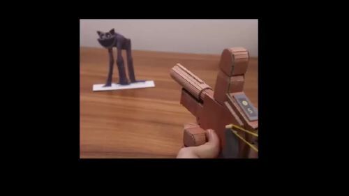 模型用纸板制作信号枪紫猫怪快躲起来