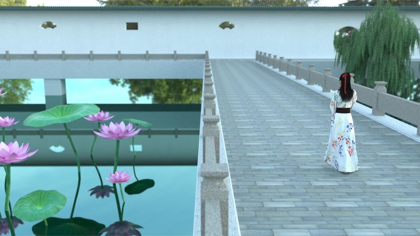 C4D教程 一个完整的人物骨骼动画案例教程-路面和栏杆的建模