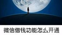 微信借钱功能怎么开通