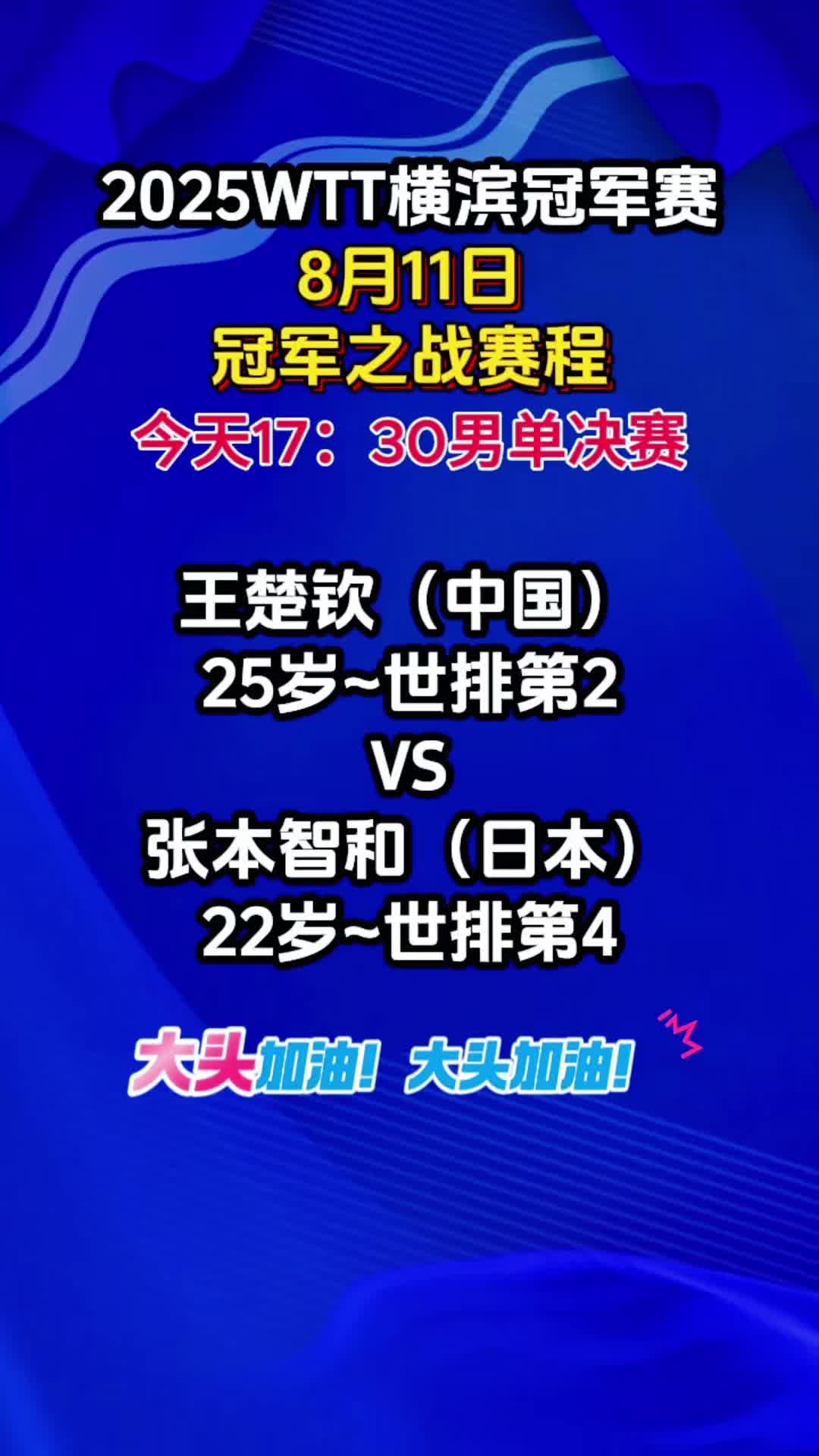 冠军之战!王楚钦VS张本智和~ #乒乓球 #冠军赛 #王楚钦 #张本智和vs...