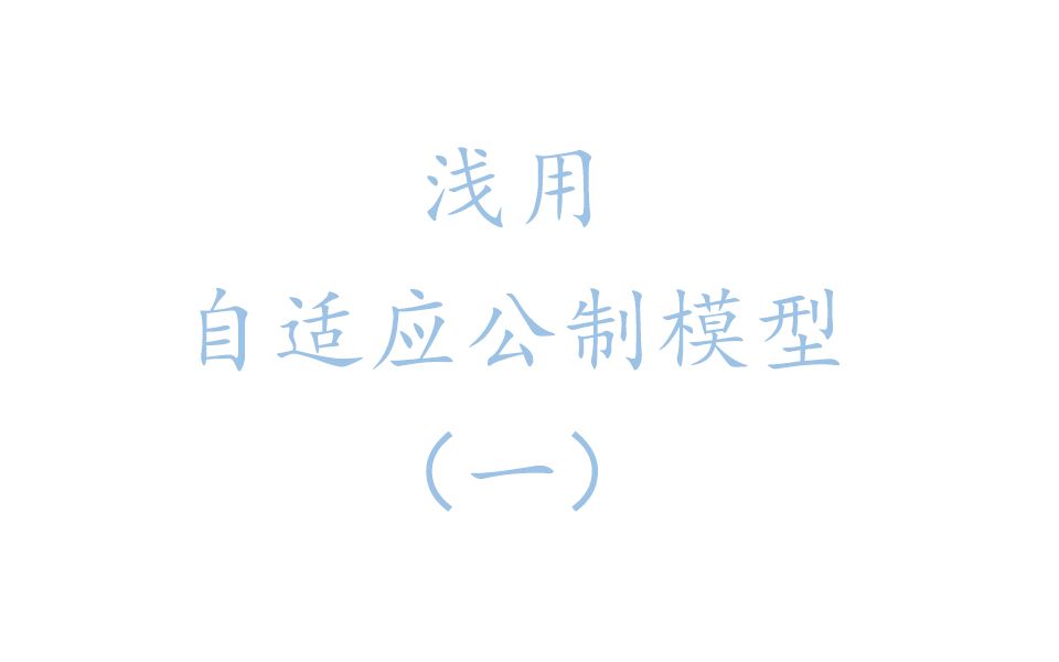 浅用自适应公制模型(一)
