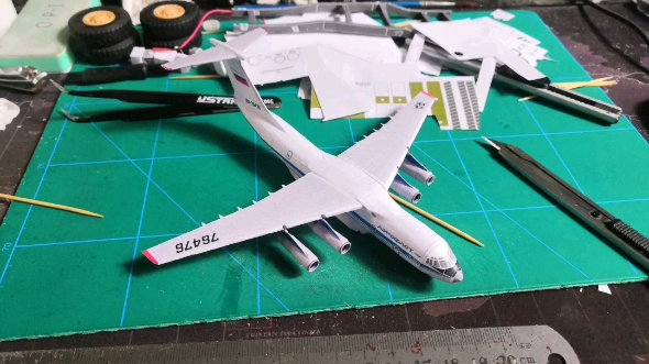 1比300 纸模型 苏联 伊留申出品 伊尔-76 大型运输机