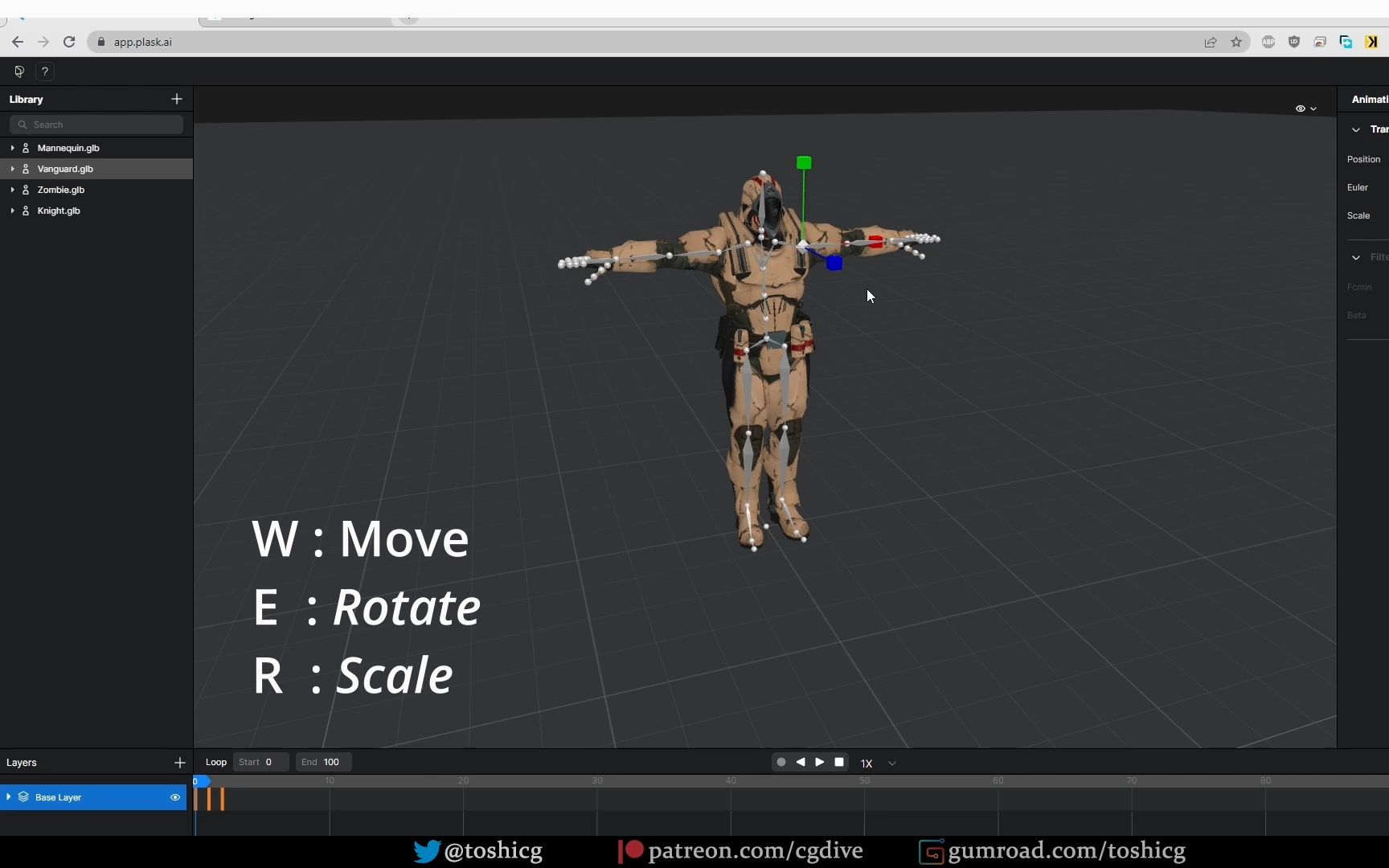 从视频AI获取动作绑定数据网站Plask获取动作数据导入Blender