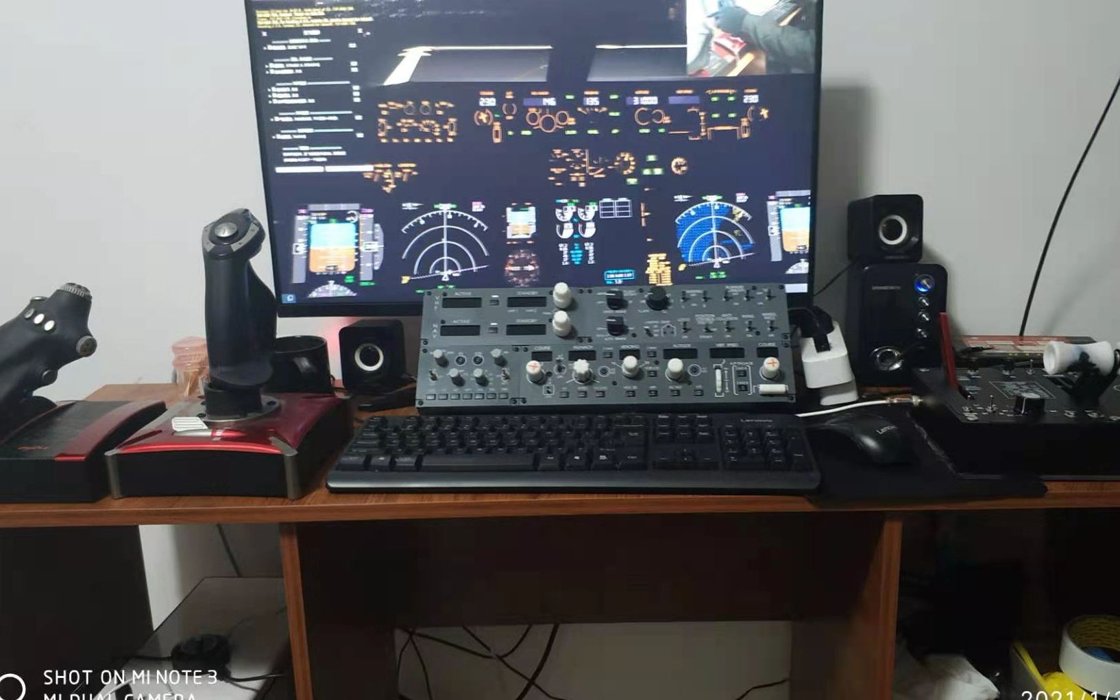 xplane11 zi738三个外设+一个键盘从准备舱到关车