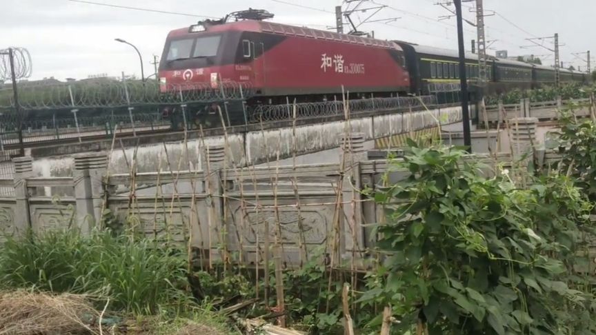 全程780公里 上海南开往九江的K1371次列车通过嘉兴长水路附近!